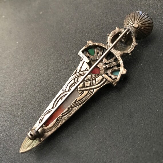 Rhinestone & Stone Sword Brooch, Vintage 1950s 1960s … - Gem