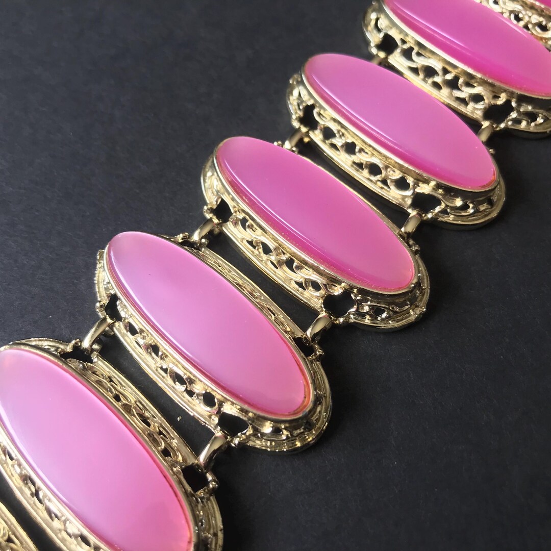 Vintage Pink Lucite Wide Chunky Bracelet, 1950's 1960's Jewelry - Etsy