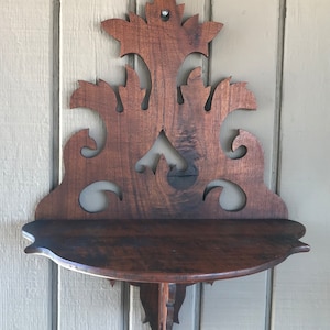 Vintage Ornate Fancy 1960's Wall Unit * Wooden Wall Hanging Shelf ...