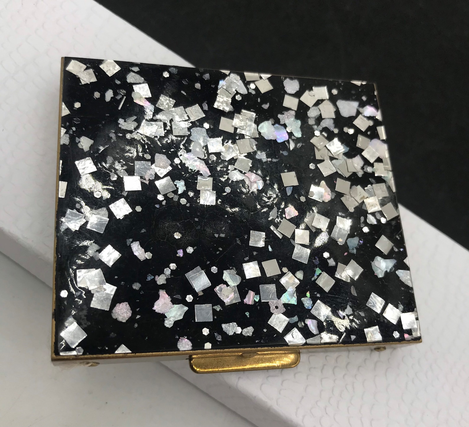 Vintage Compact Mirror, Glitter Powder Compact, Gift for Her ...