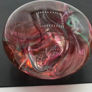 Very Pretty Heavy Glass Paperweight - Vintage Home Office Decor ...