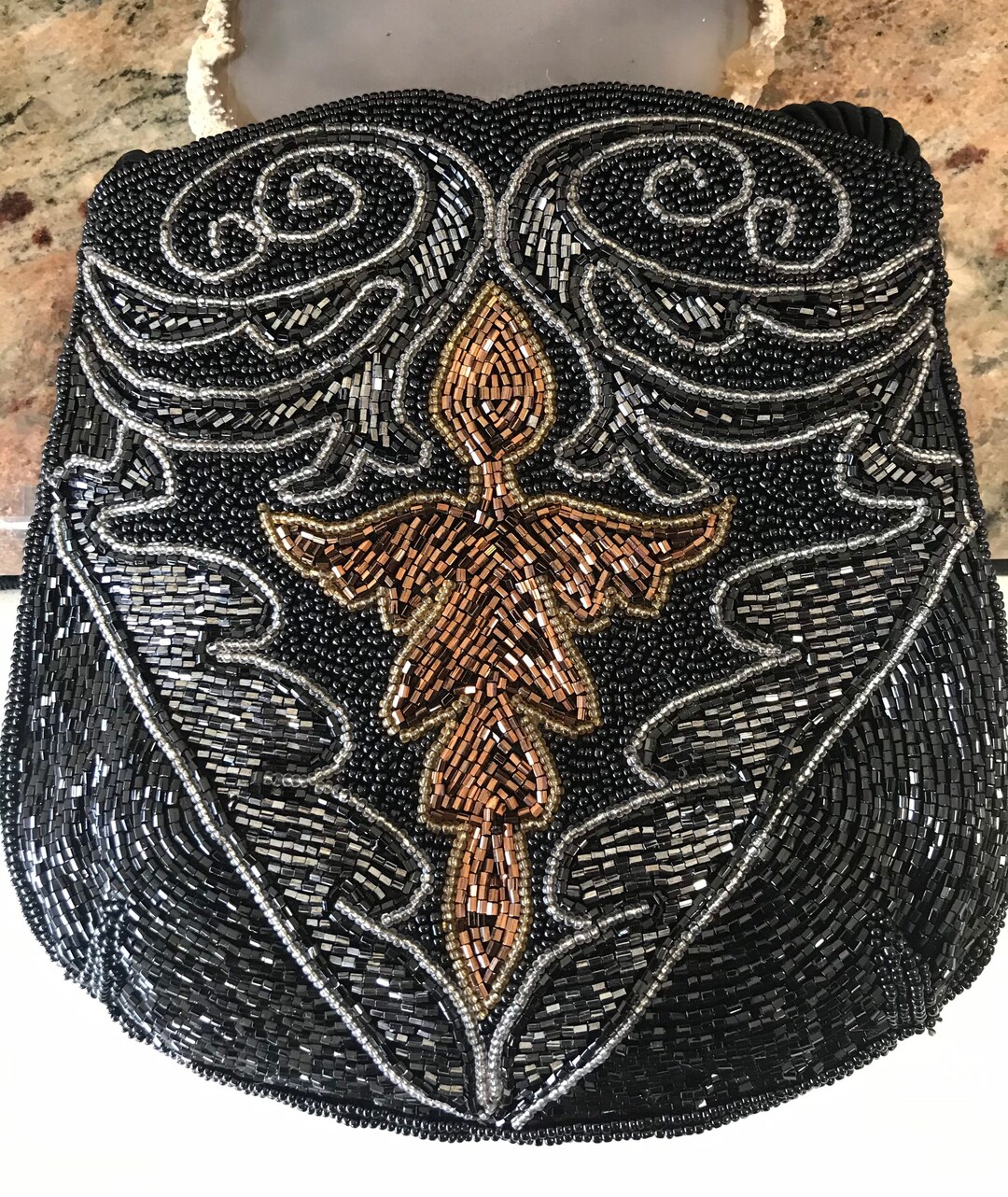 Black High End Collectible Clutch Purse 1980's Beaded Handbag Old ...