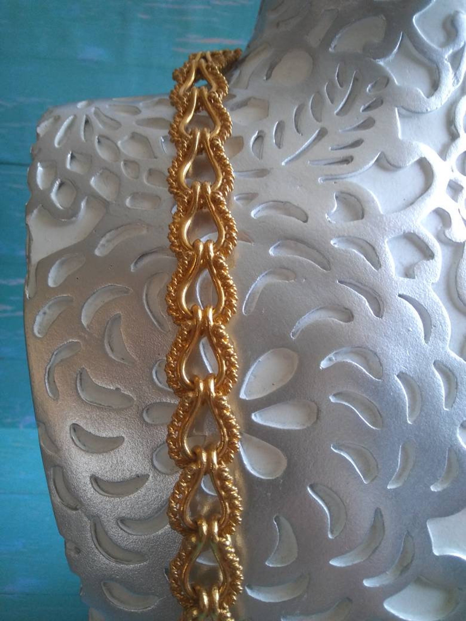 Kenneth Jay Lane Necklace Huge Gold Tone Chain Link Jewelry - Etsy