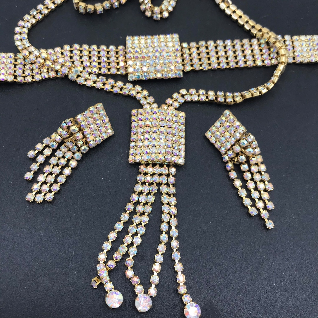 Old Hollywood High End Jewelry Set, Vintage Bridal Wedding Mid-century ...