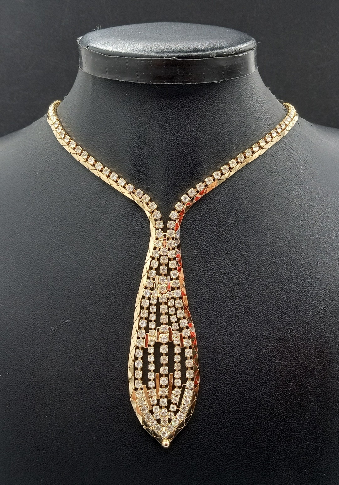 Vintage Rhinestone Necklace, New Old Stock Jewelry, 1970's 1980's ...