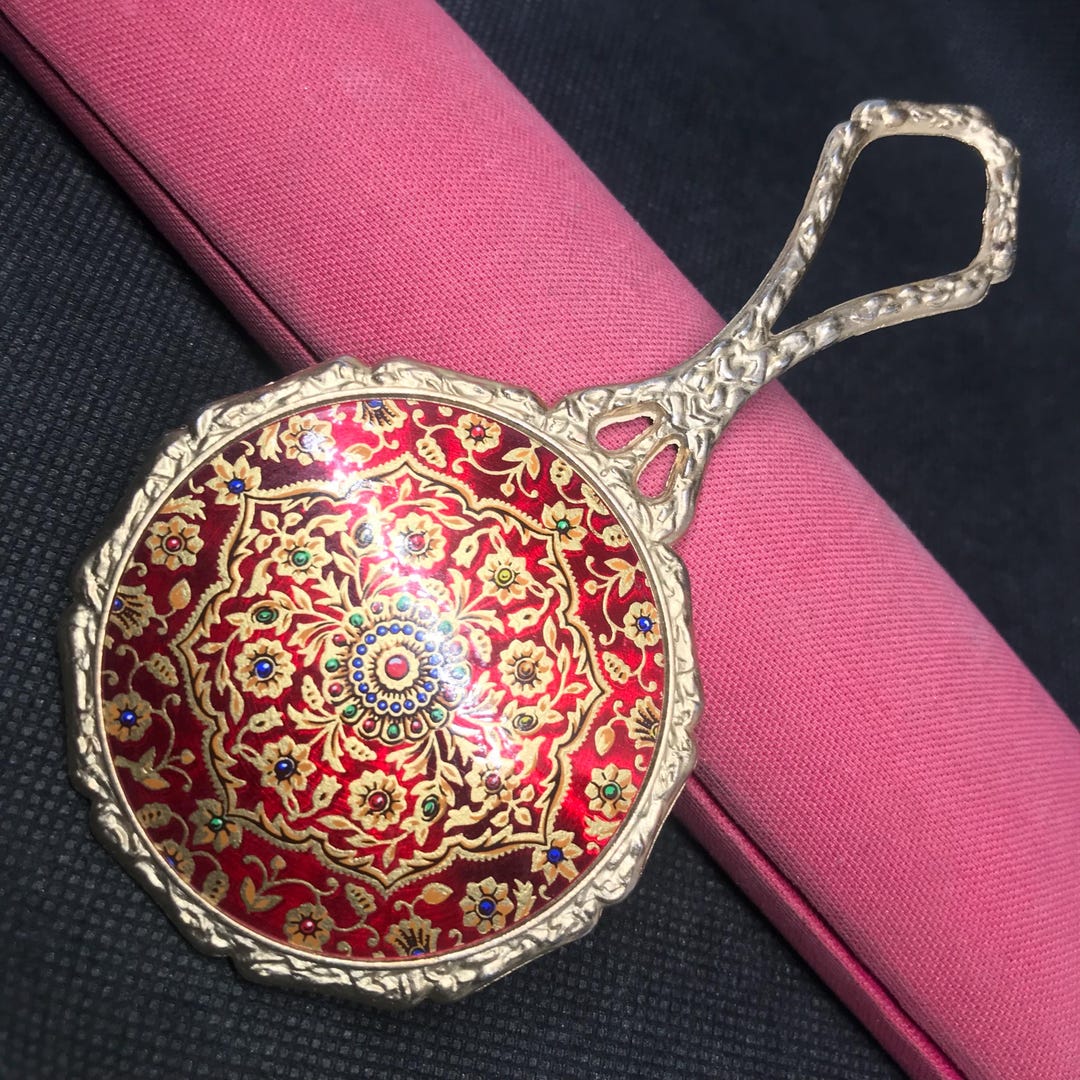 Vintage Small Hand Held Mirror, Vintage Vanity Display Collectible Home ...