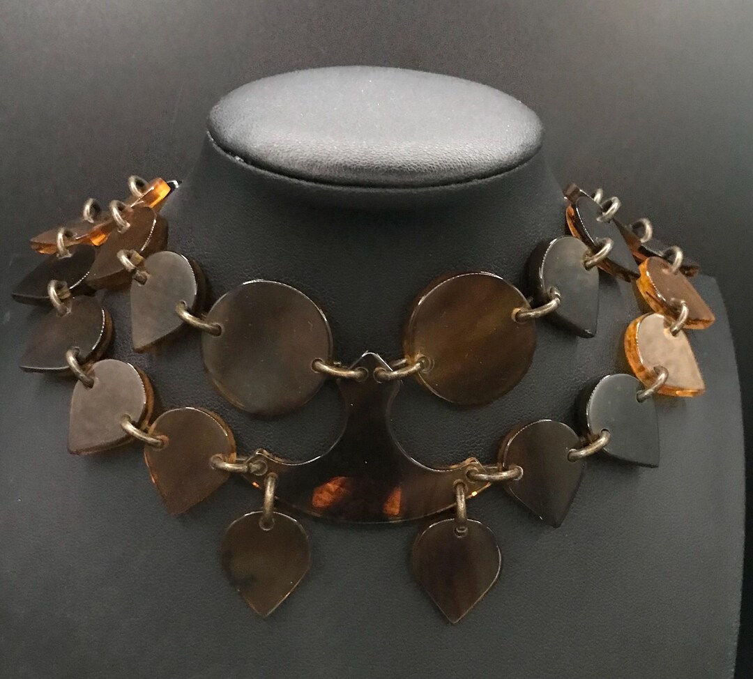 Missoni Vintage Designer Signed Tortoise Shell Lucite Statement ...