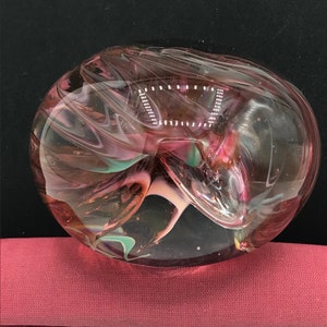 Very Pretty Heavy Glass Paperweight - Vintage Home Office Decor ...