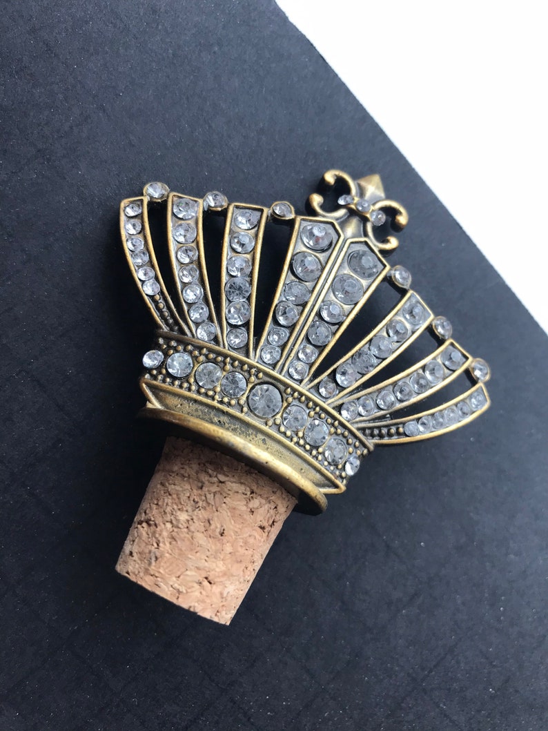 Nice Looking Rhinestone Crown Bottle Stopper Collectible | Etsy