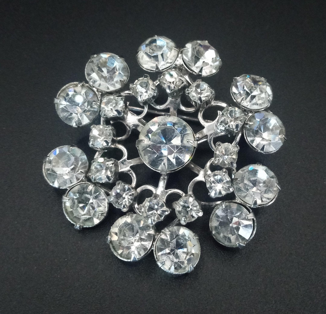 Gale Vintage Designer Signed Rhinestone Brooch Pin, 1950's 1960's ...