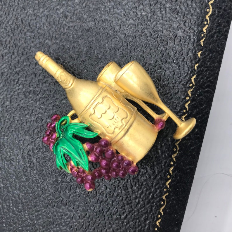 AJC Signed Vintage Champagne Bottle Brooch Pin Collectible - Etsy