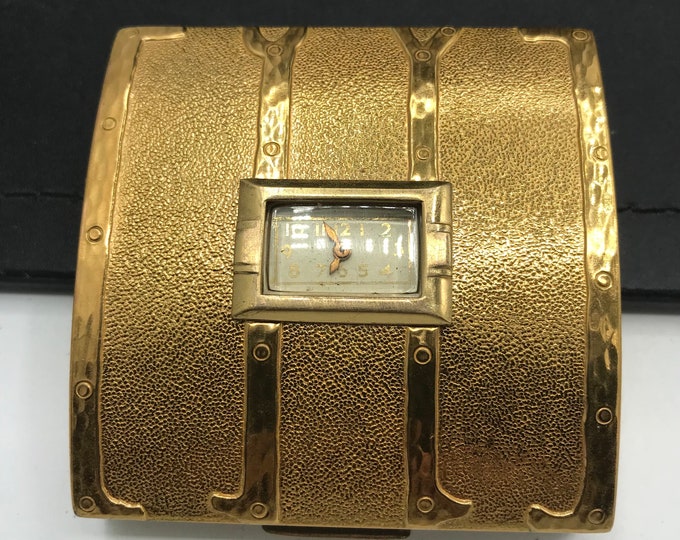 Vintage Compact Watch Case, Mid Century 1940's 1950's Art Deco Vanity ...
