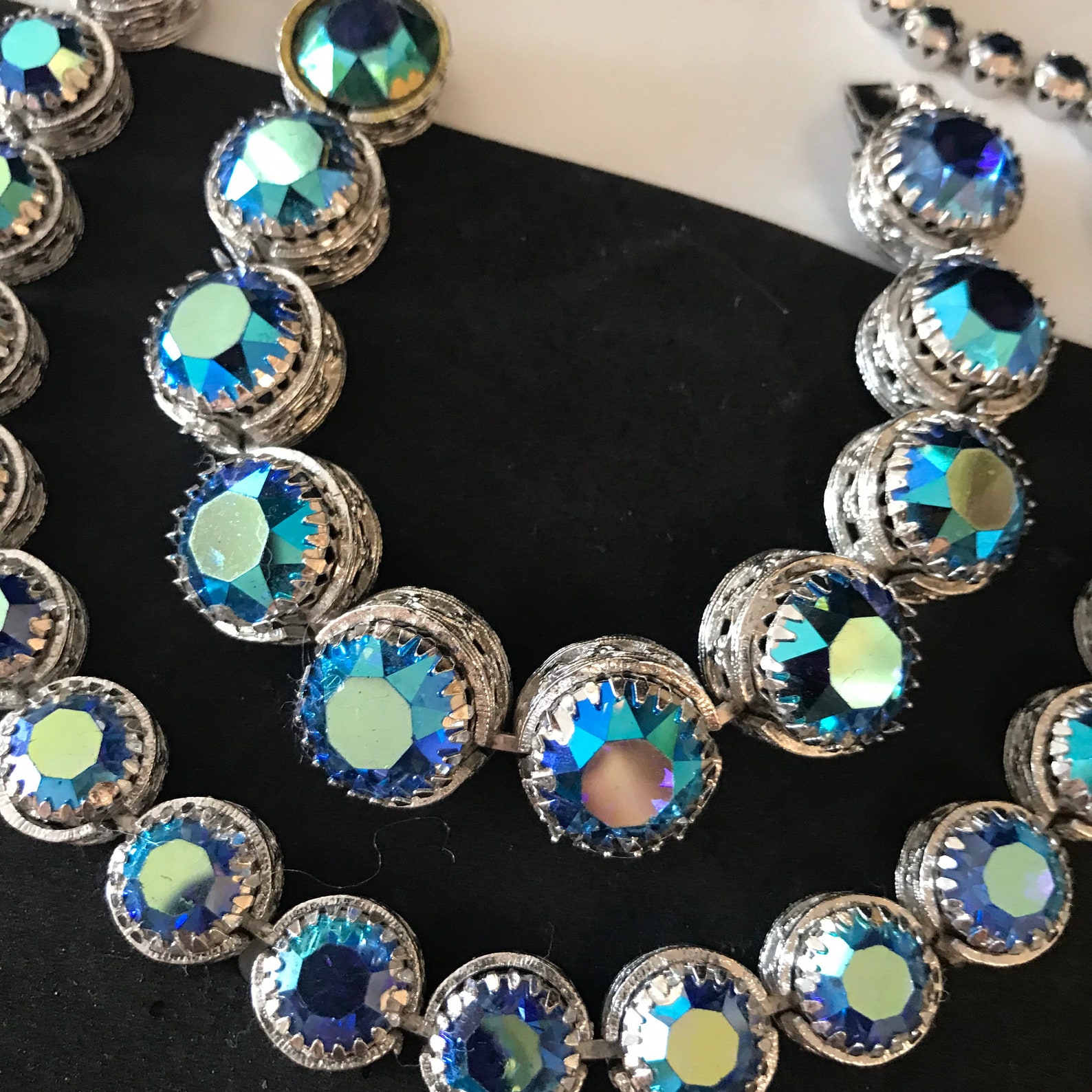 Vintage Kramer AB Rhinestone Necklace Bracelet Signed Demi - Etsy