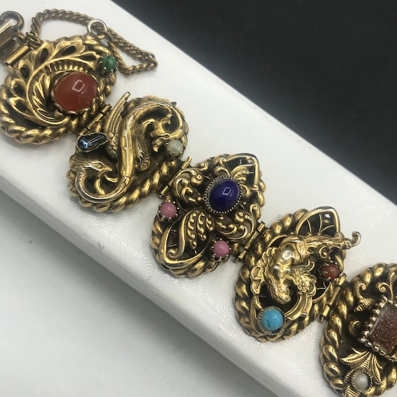 Vintage Mythical Creature Bracelet, Etruscan Selro Se… - Gem