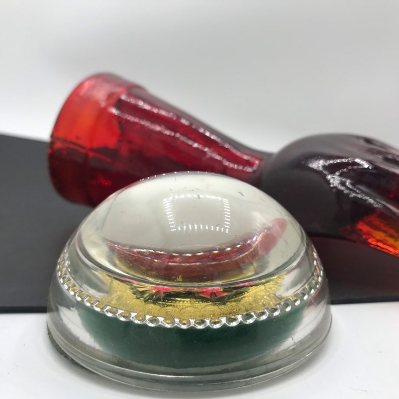 Vintage Glass Floral Paperweight - 1960s Flower Collectible - Office ...
