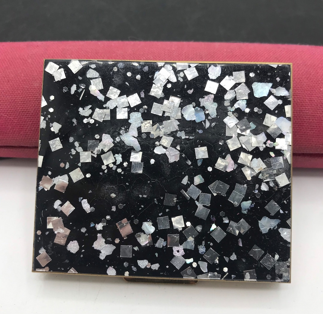 Vintage Compact Mirror, Glitter Powder Compact, Gift for Her ...