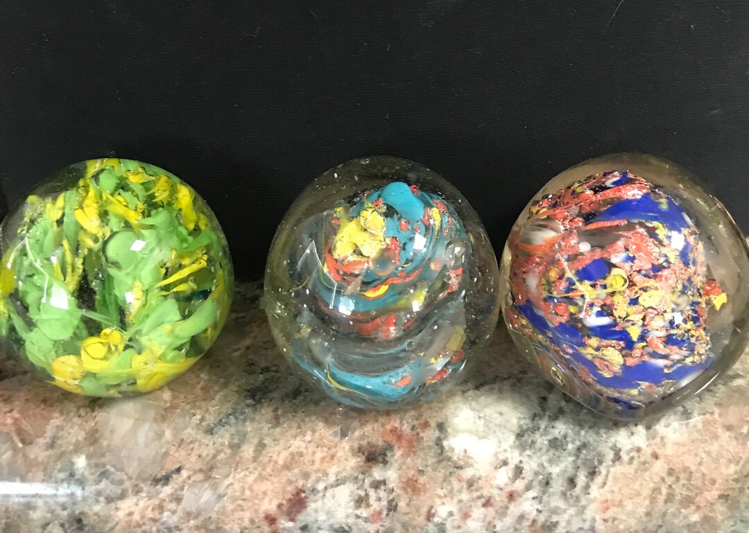 Set of 3 Paperweights, Collectible Paperweight, Vintage Desk Office ...