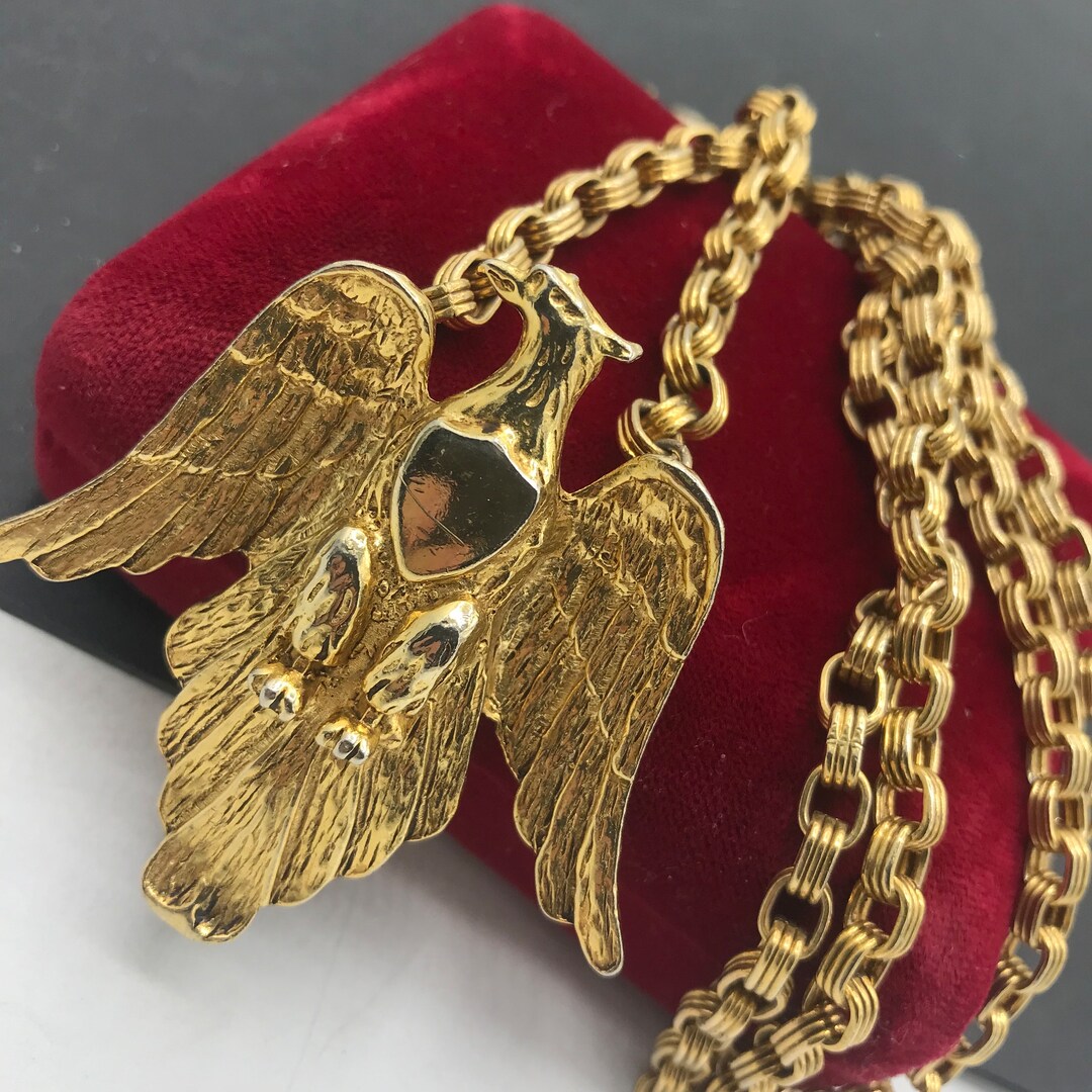 VOGUE Signed Designer Vintage Bird Pendant Necklace, Vintage Animal ...