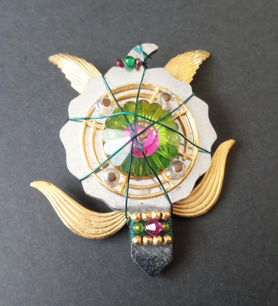 Liztech 96 Vintage Designer Signed Rhinestone Turtle Brooch Pin, 1980's ...