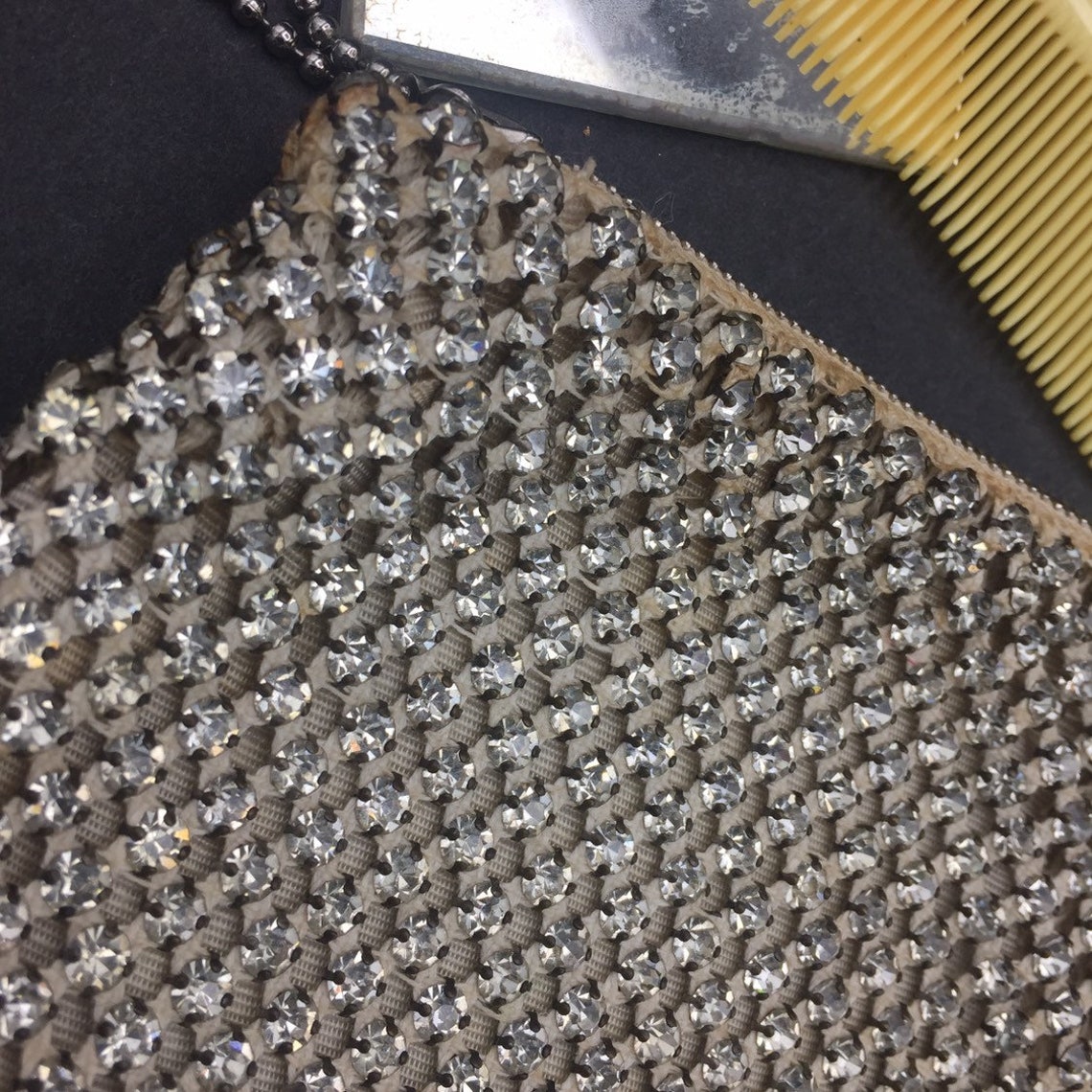 1930s 1940s Art Deco Era Rhinestone Coin Purse Mirror & Comb - Etsy