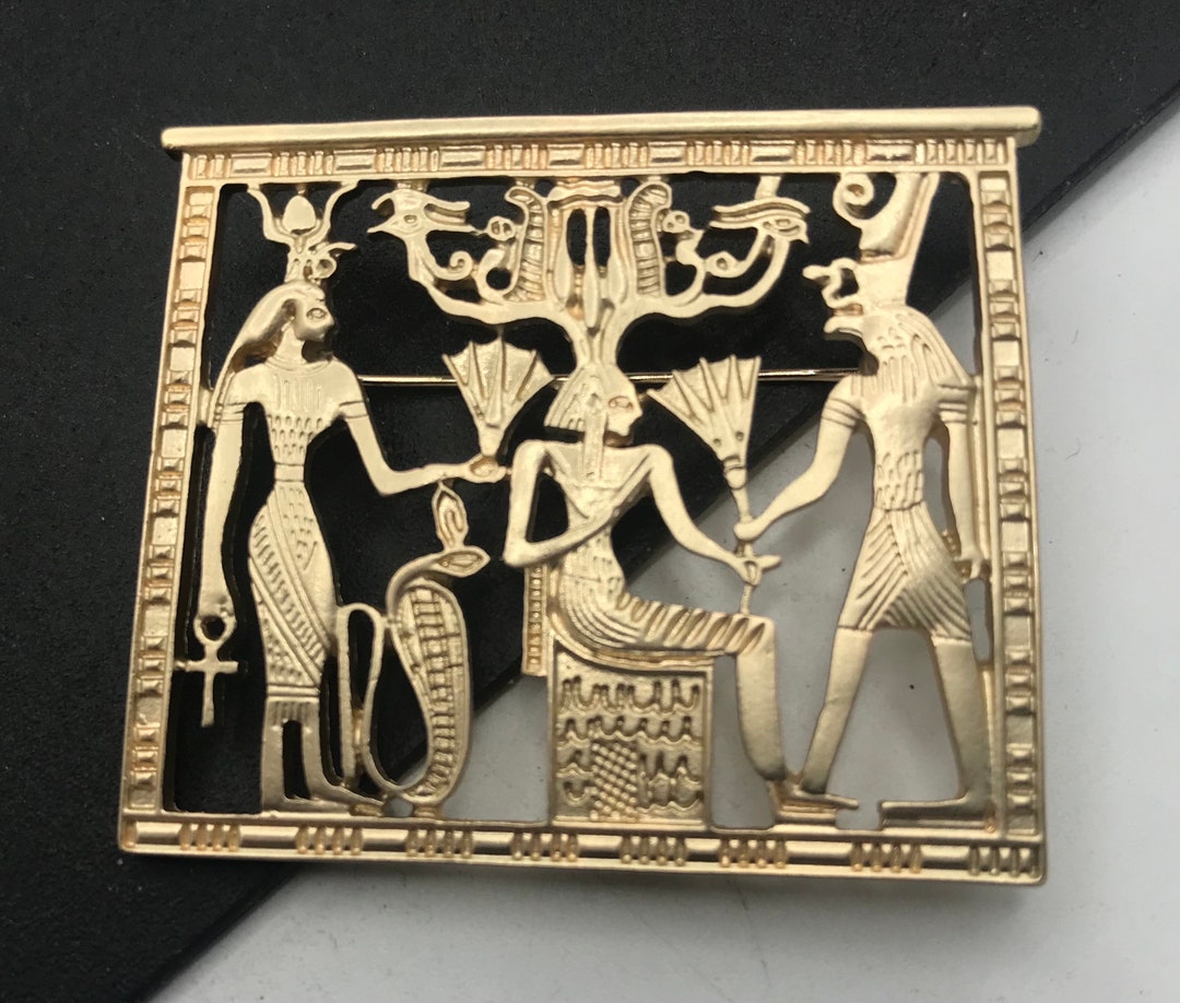 Egyptian Revival King Tut Style Brooch - Statement Jewelry - Etsy