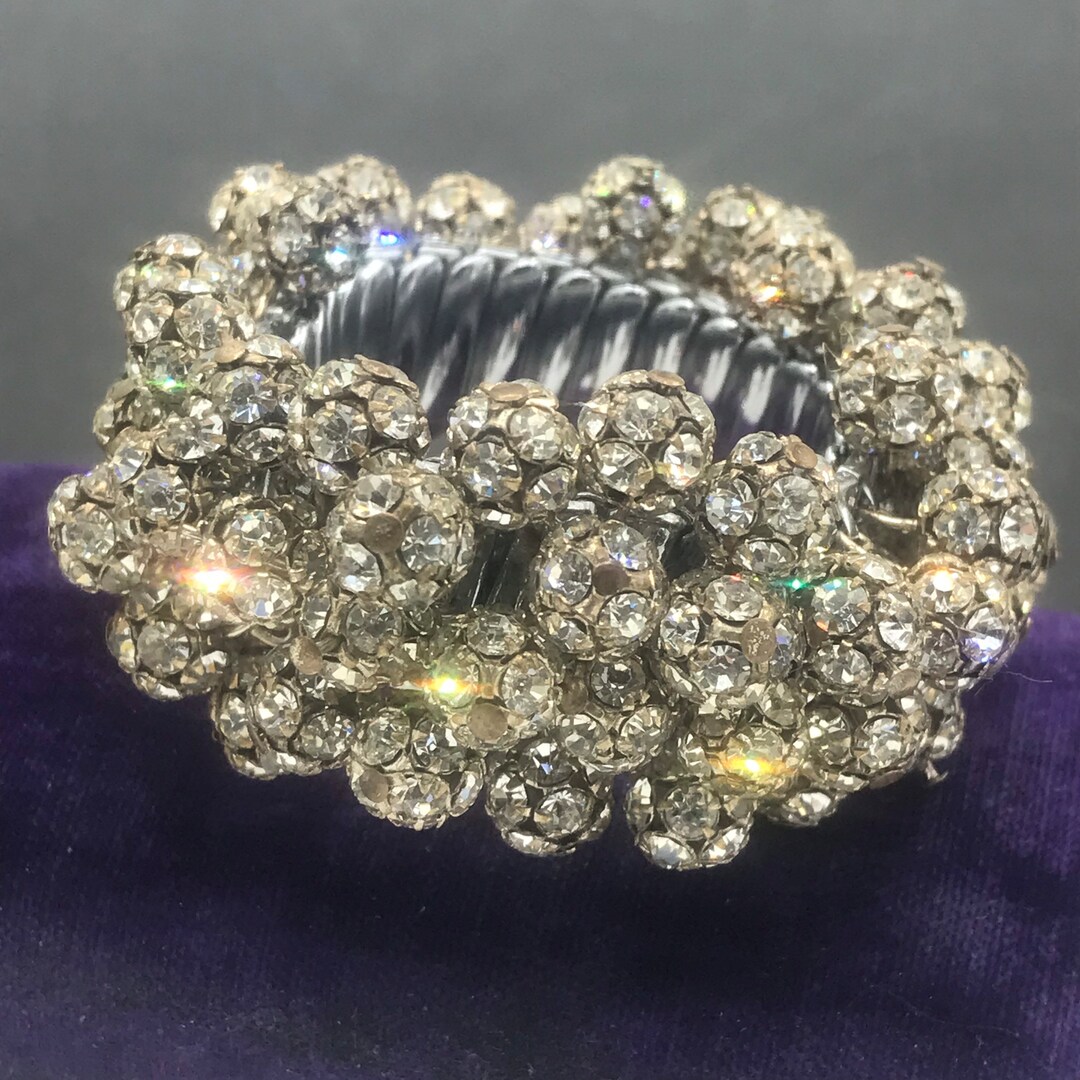 Juliana Style Rhinestone Crystal Glass Beaded Cha Cha Bracelet, Signed ...