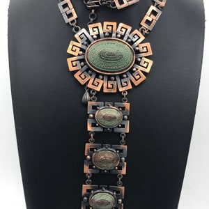 Striking Copper Statement Necklace Vintage Large Pendant - Etsy