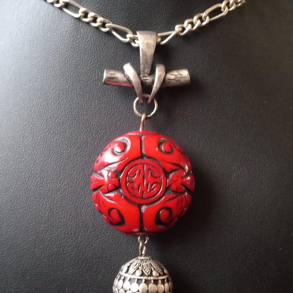 Cinnabar Pendant - Etsy