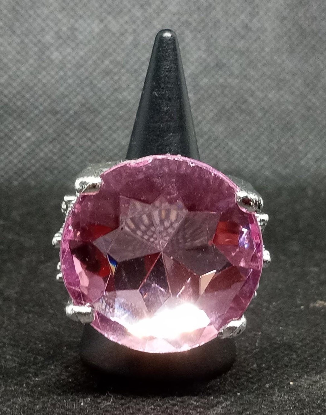 Vintage Large Lucite Pink Plastic Ring US Size 6 - Etsy