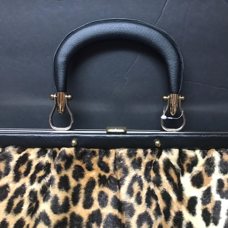 RONAY Leopard Purse MOD BEATNIK Vintage 1960s Cat Faux Fur Handbag ...