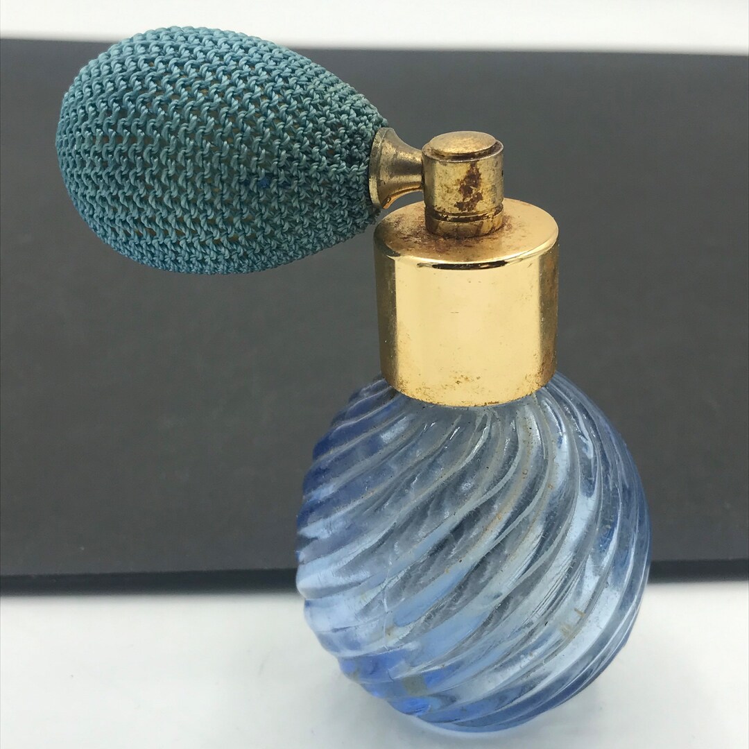 Vintage Blue Perfume Atomizer Bottle Vanity Home Decor - Etsy