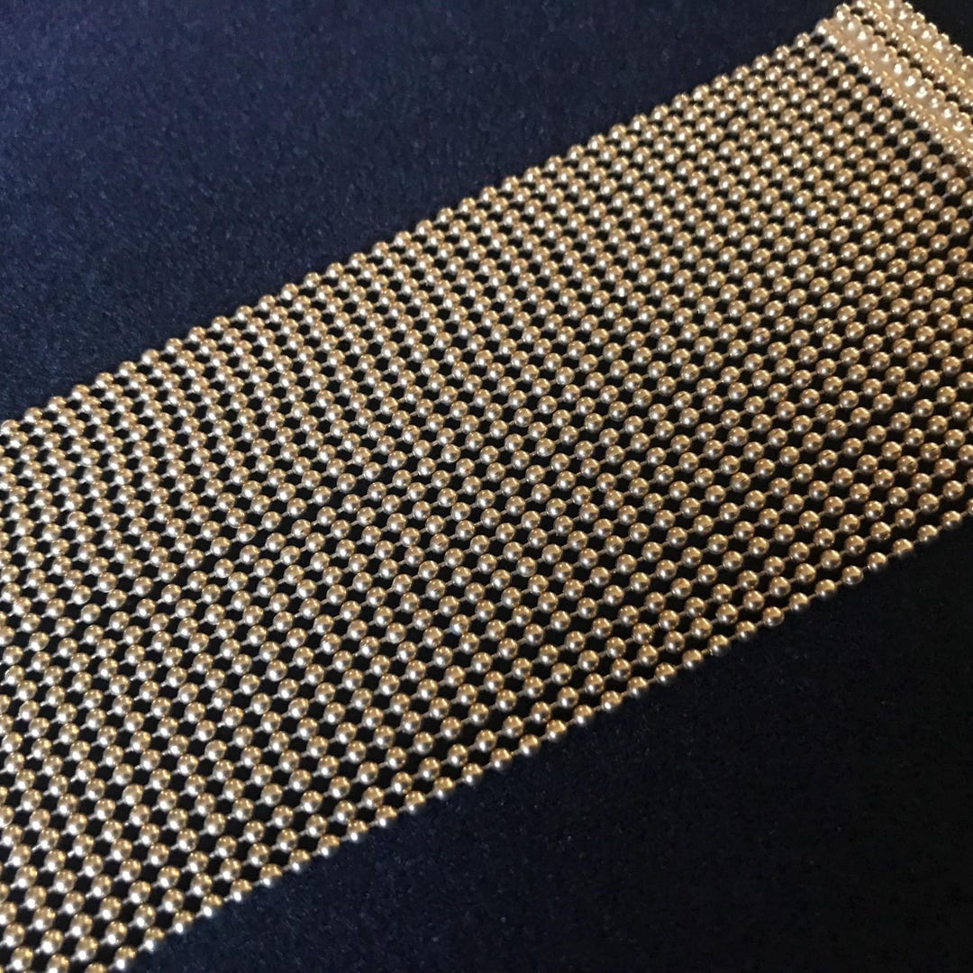 Laura Vogel Signed Vintage Signed Wide Multistrand Gold Tone Beaded ...