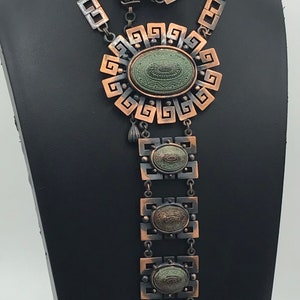 Striking Copper Statement Necklace Vintage Large Pendant - Etsy