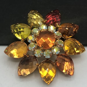 Joan Rivers Vintage Flower Floral Rhinestone Brooch, Statement Runway ...