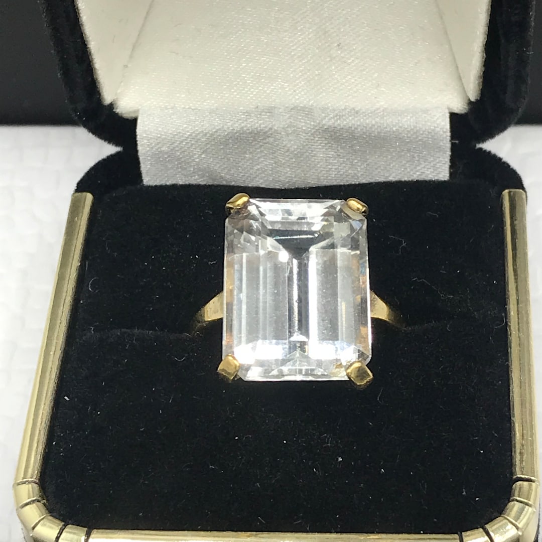 Sterling Silver Signed 925 Crystal Glass Ring - High End Collectible ...