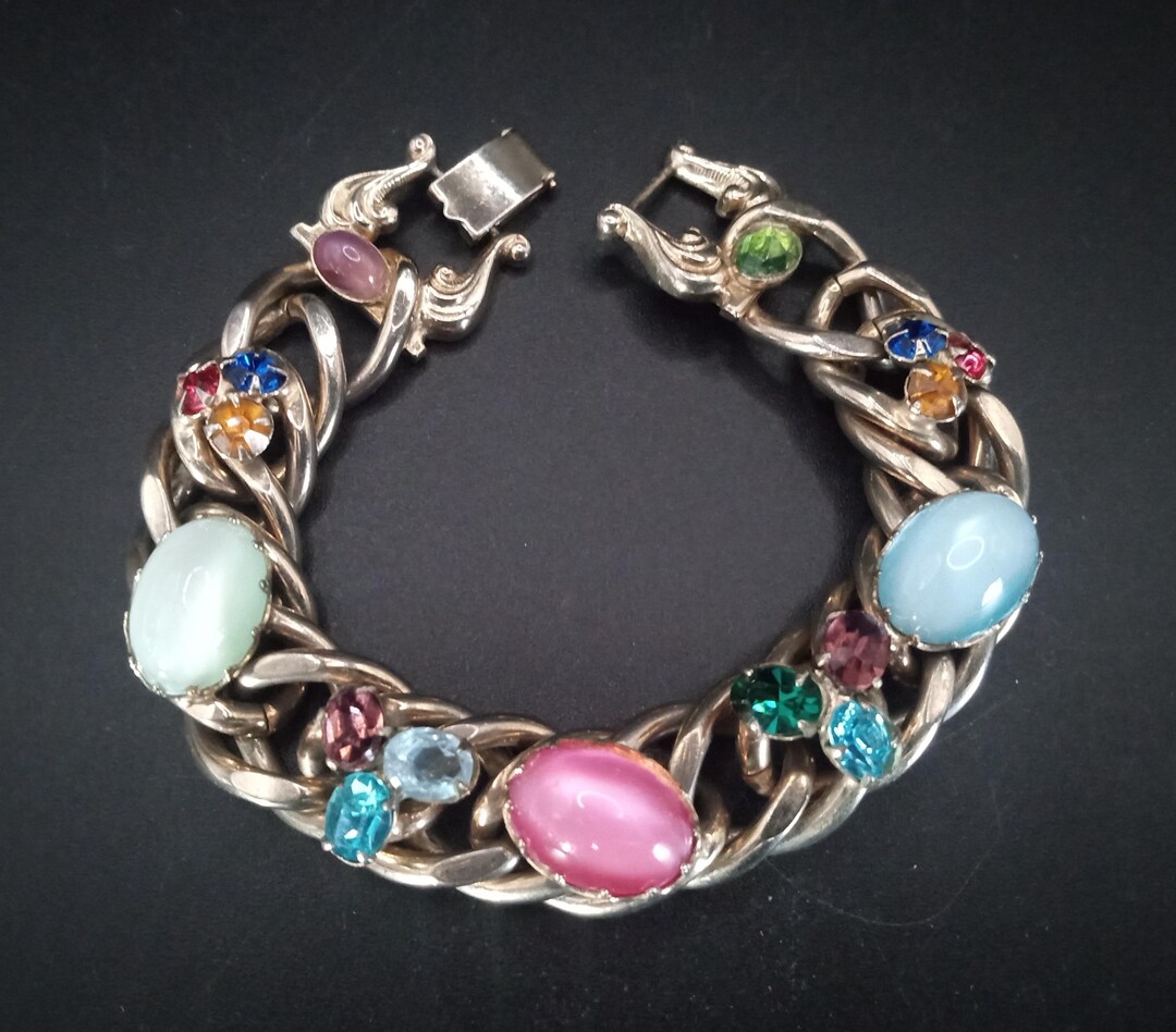 Kafin New York Designer Signed Bracelet, Vintage Rhinestone Bracelet ...