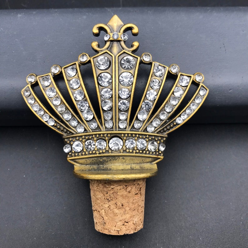 Nice Looking Rhinestone Crown Bottle Stopper Collectible | Etsy
