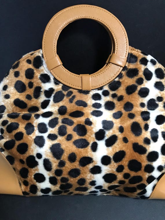 Classic 1980s Vintage Leopard Faux Fur Handbag * Retr… - Gem