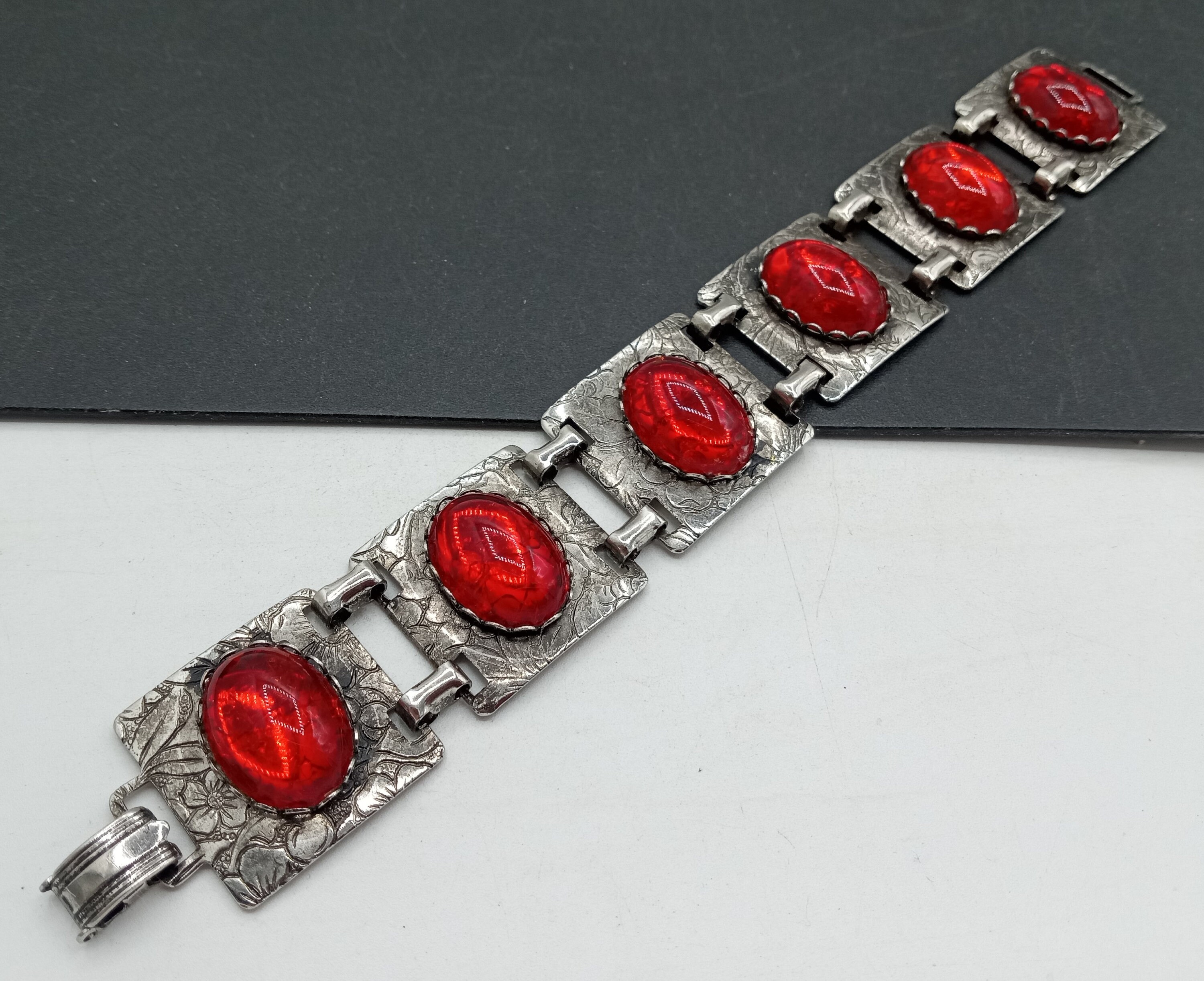 Vintage Red Lucite Panel Bracelet, 1950's Jewelry - Etsy