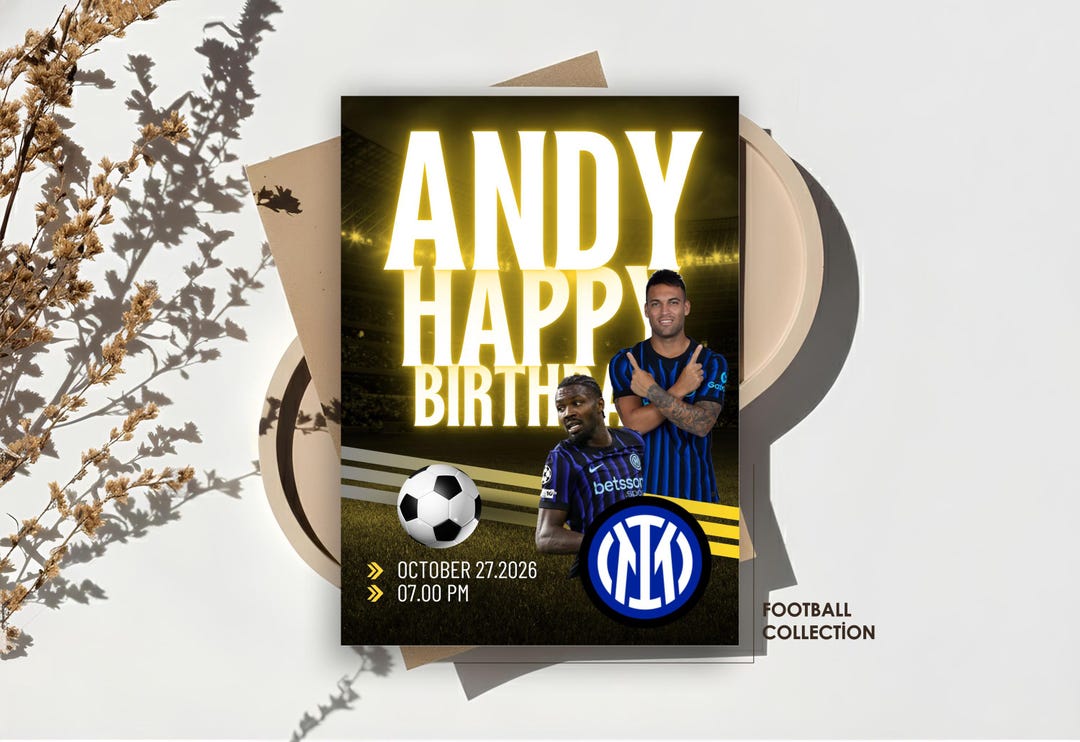 Inter Milan Birthday Card - Etsy