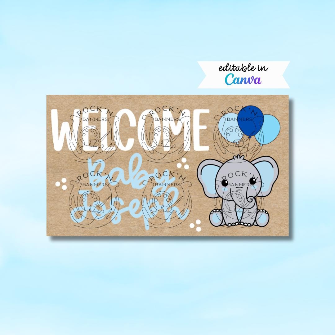 Welcome Baby Boy |editable Banner Mockup | Hand Painted Banner Digital ...