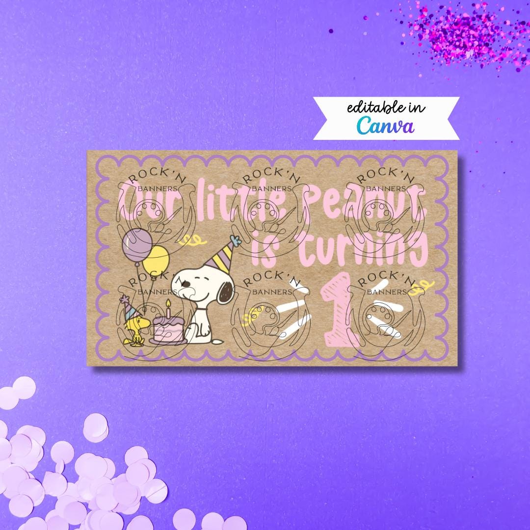 Peanut Snoopy |editable Banner Mockup | Hand Painted Banner Digital ...