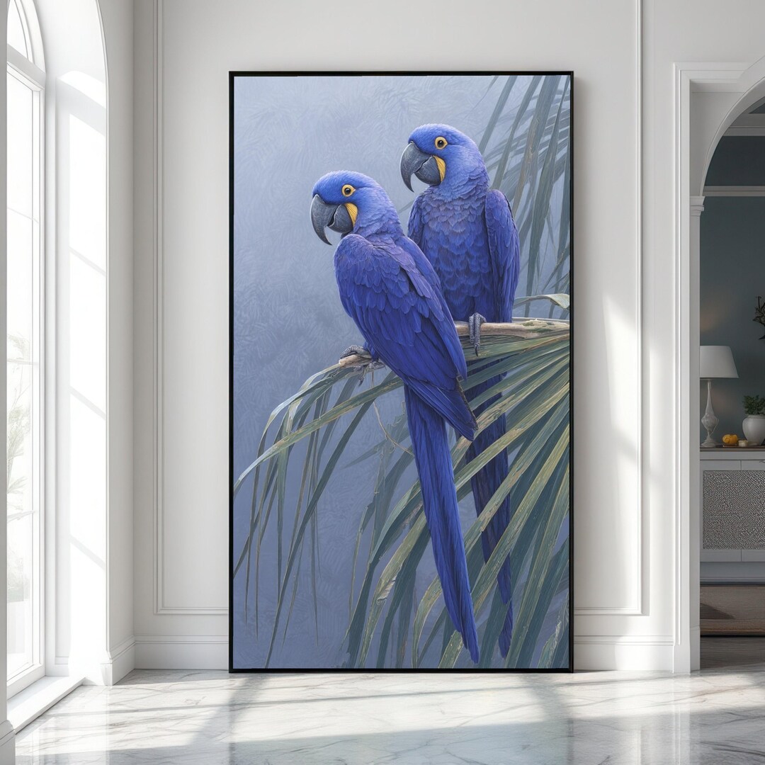 Blue Macaw Canvas Print, Tropical Bird Wall Art, Wildlife Decor - Etsy