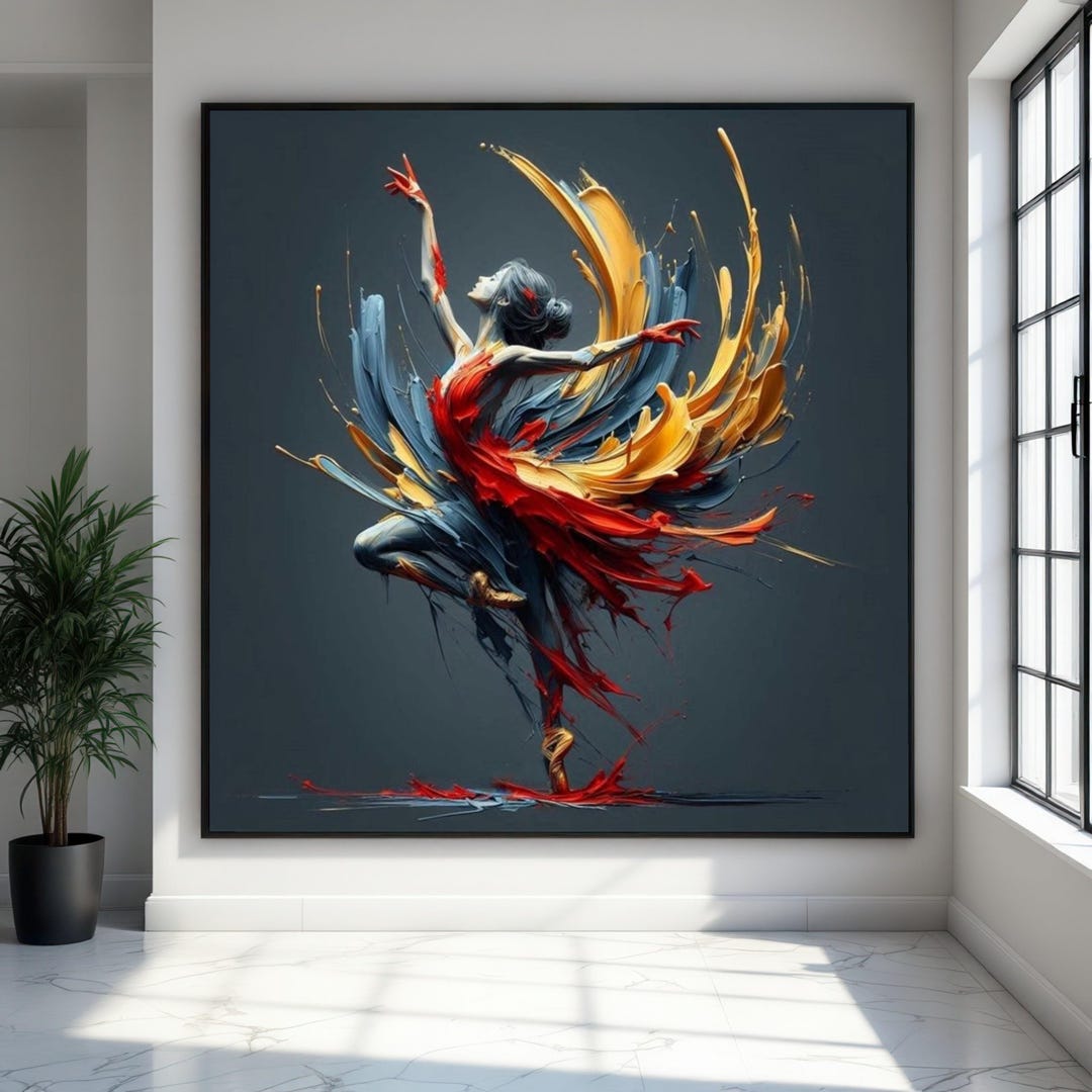 Abstract Ballet Dancer Canvas, Color Splash Art, Modern Home Decor - Etsy