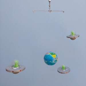ALIEN MOBILE W Earth,d68s,4ct,,alien Space Ship Mobile,baby Mobile,glow ...