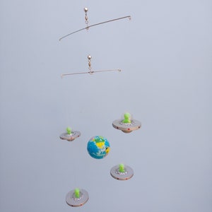 ALIEN MOBILE W Earth,d68s,4ct,,alien Space Ship Mobile,baby Mobile,glow ...