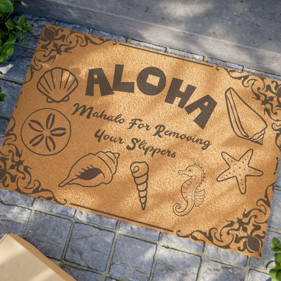 Hawaiian Welcome Mat, Fun Aloha Doormat, Housewarming Entrance Rug ...