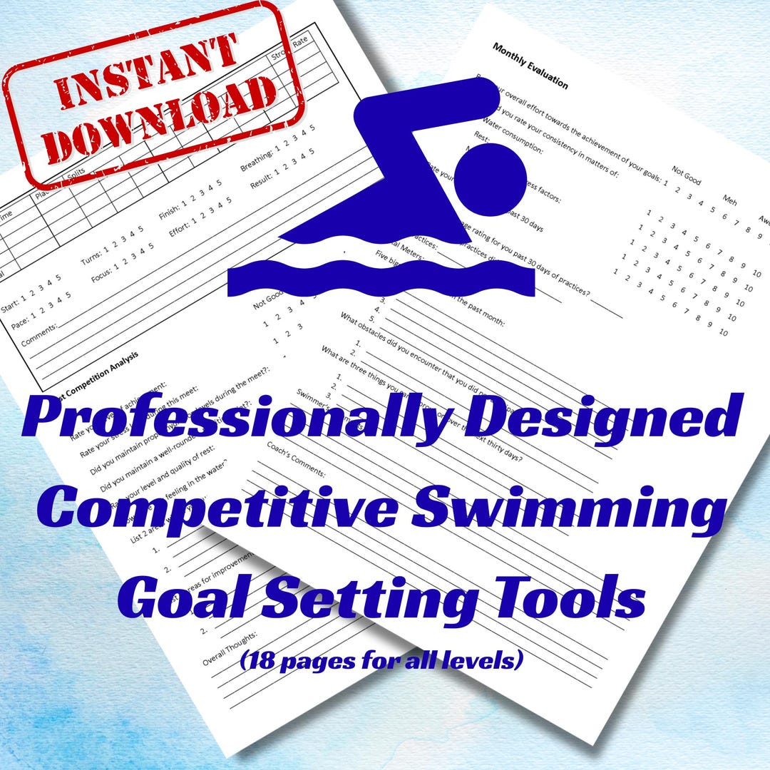 Goal Setting for Swimmers, Competitive Swimming Tools, Professionally ...