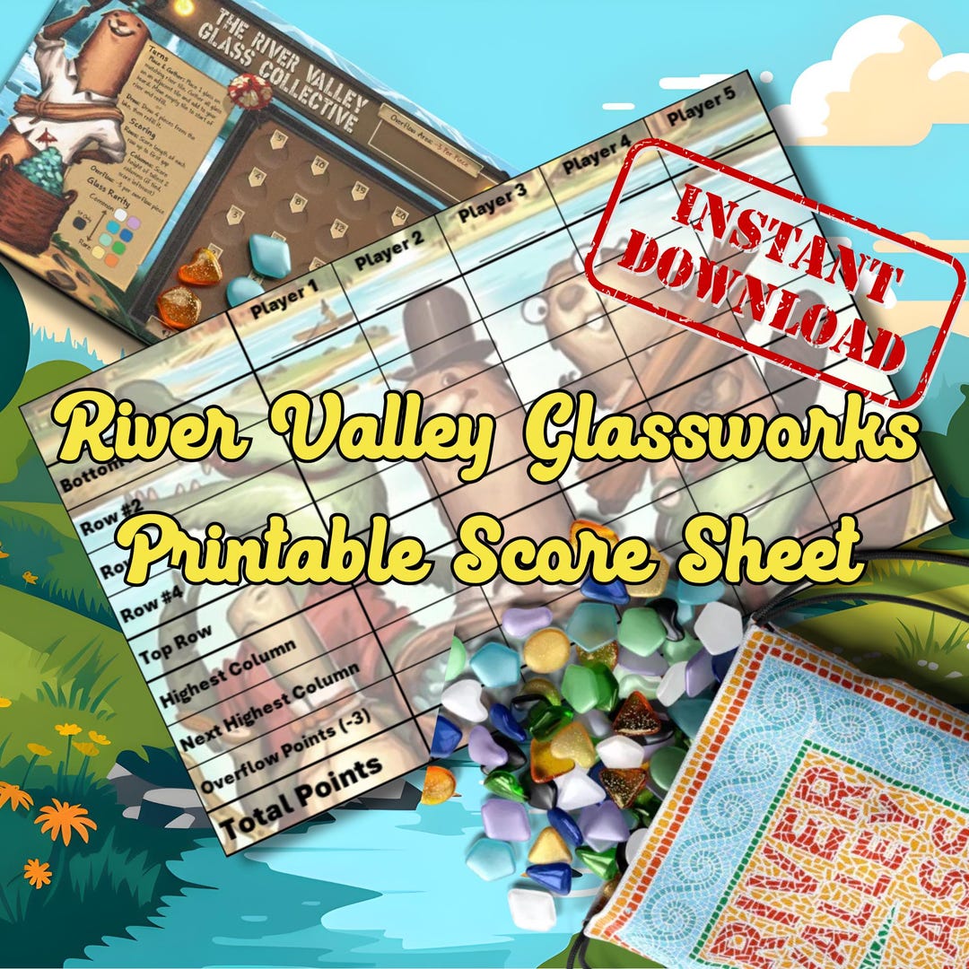 River Valley Glassworks Score Sheet, Board Game Add On, Game ...