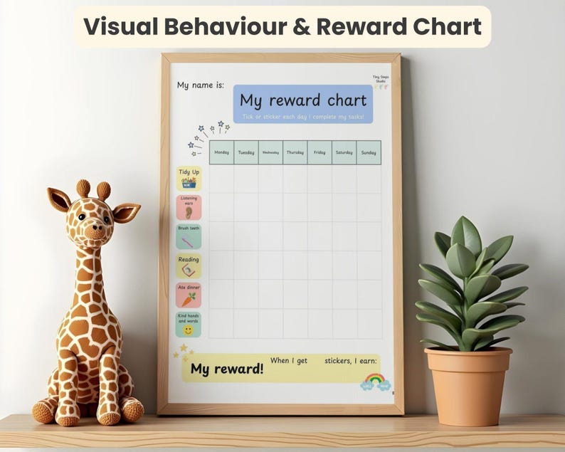 Visual Behaviour & Reward Chart for Kids | Printable - Etsy